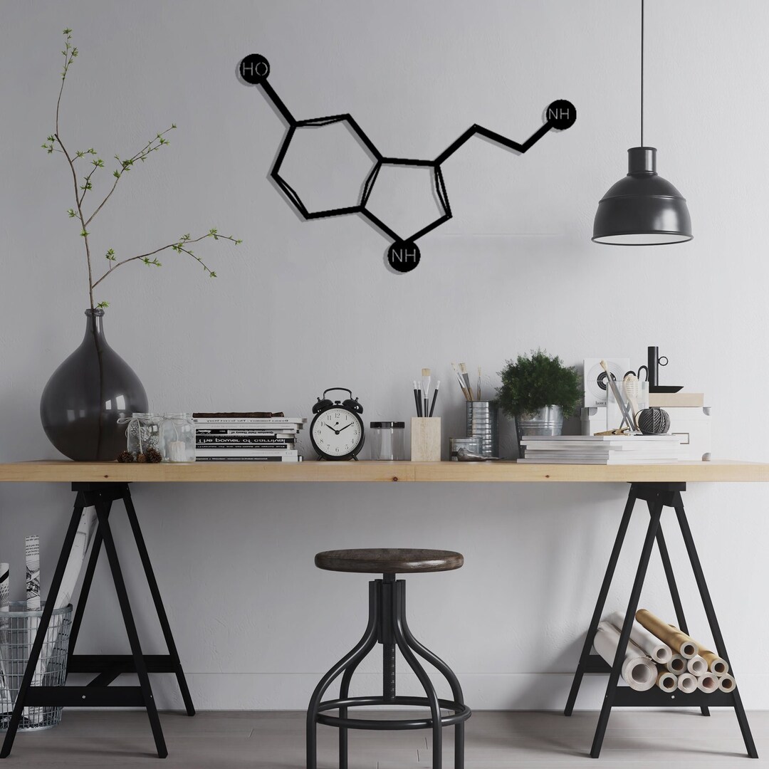 Serotonin Molecule Metal Wall Decor Molecule Wall Art - Etsy