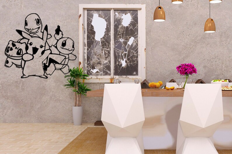 Pokemon Wall Decor Metal Wall Art Pikachu Wall Art - Etsy