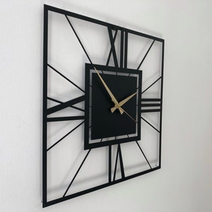 Square Metal Wall Clock: Oversize Rustic Roman Numeral Clock - Etsy