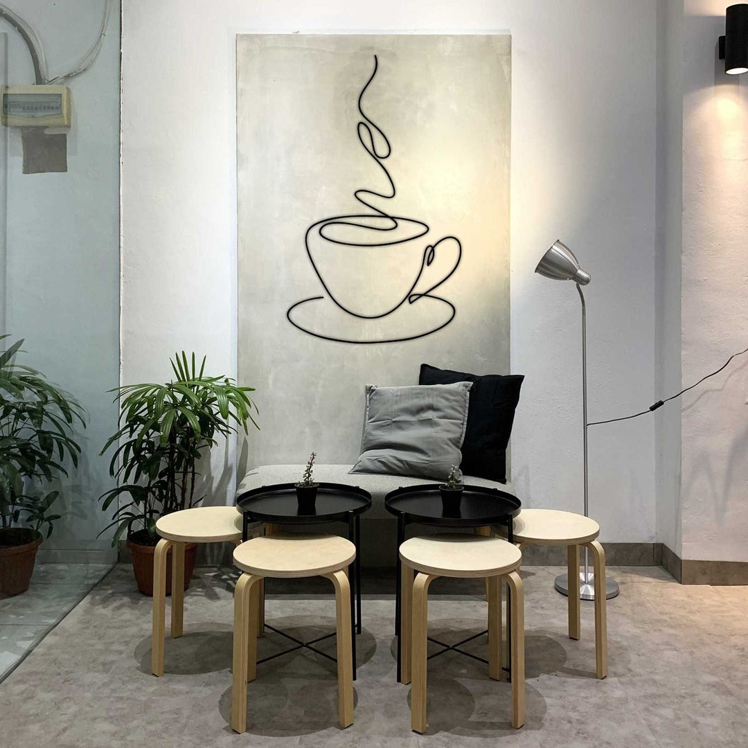 A Cup of Coffee, Minimalist Line Art, Coffee Decor, Coffee Line Art ...