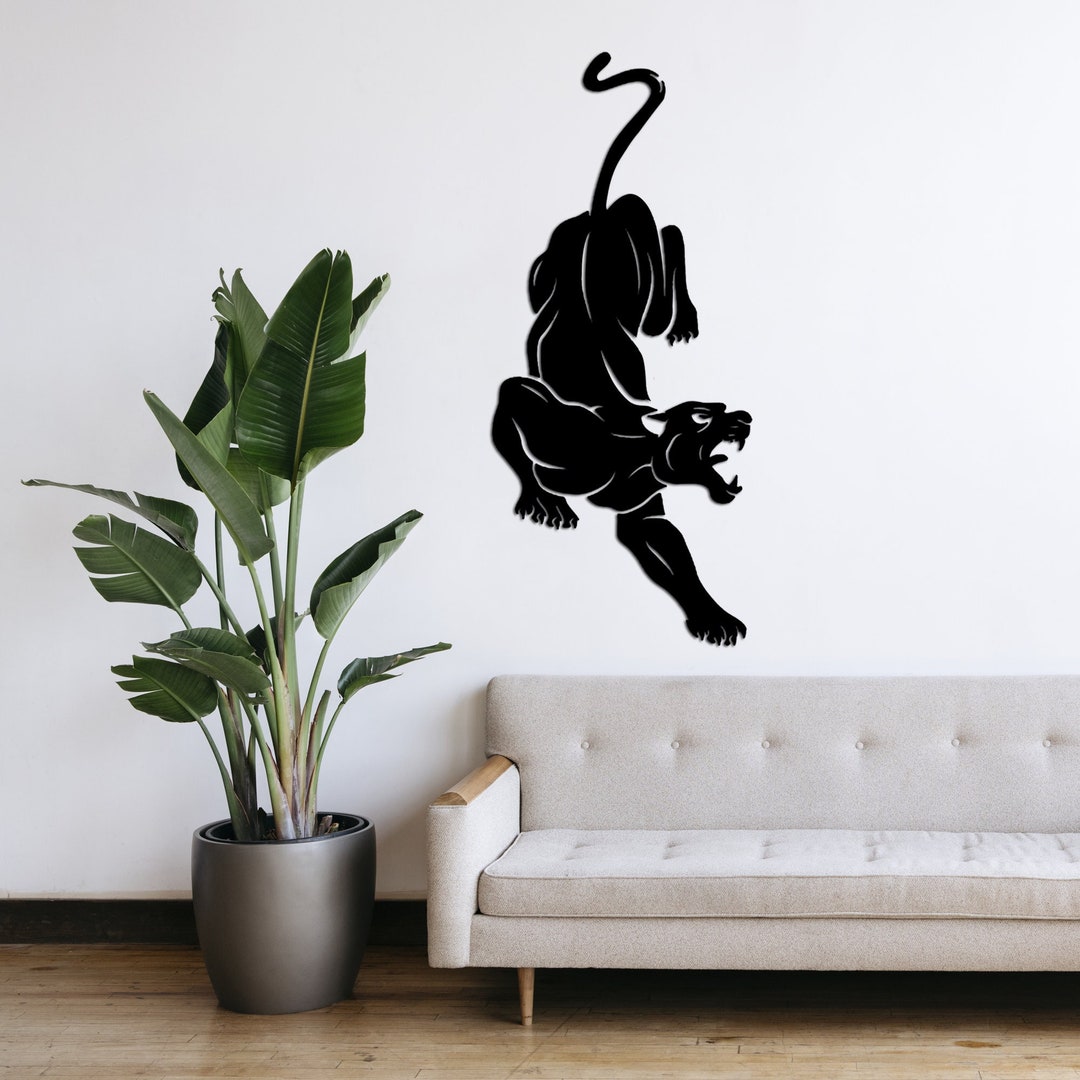 Panther Metal Wall Decor, Wild Animal Art, Predator Wall Art, Wildlife ...