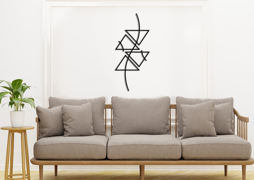 Minimalist Triangles Wall Art, Metal Wall Art, Triangle Metal Sign ...