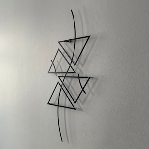 Minimalist Triangles Wall Art, Metal Wall Art, Triangle Metal Sign ...