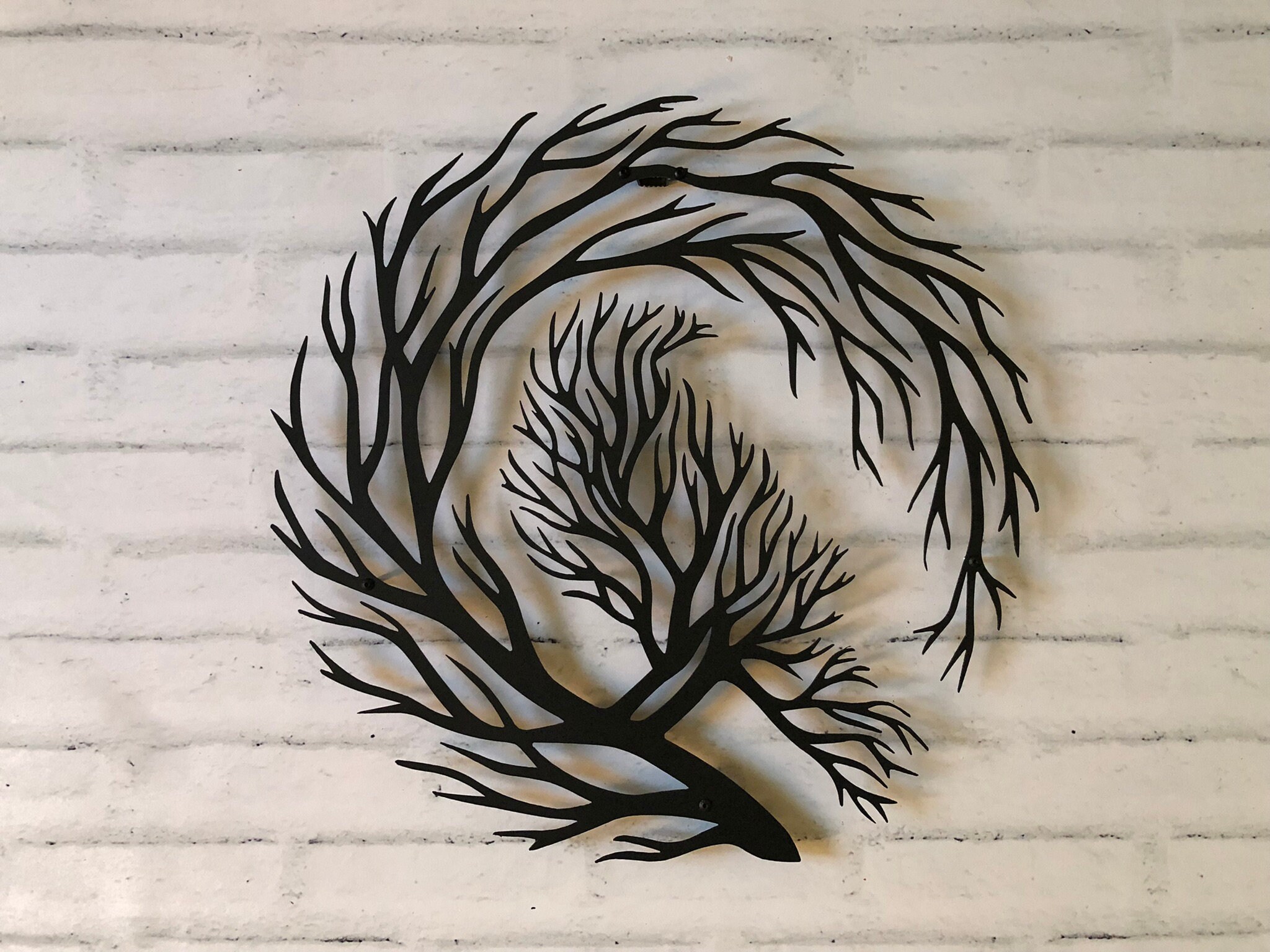Raven Full Moon Metal Wall Art: Lunation Decor - Etsy