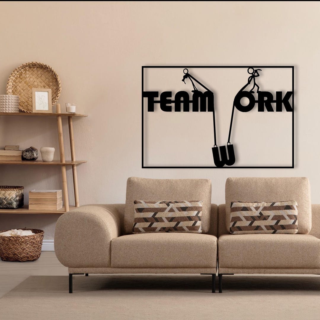 Teamwork Metal Wall Art: Modern Office Decor, Business Gift - Etsy