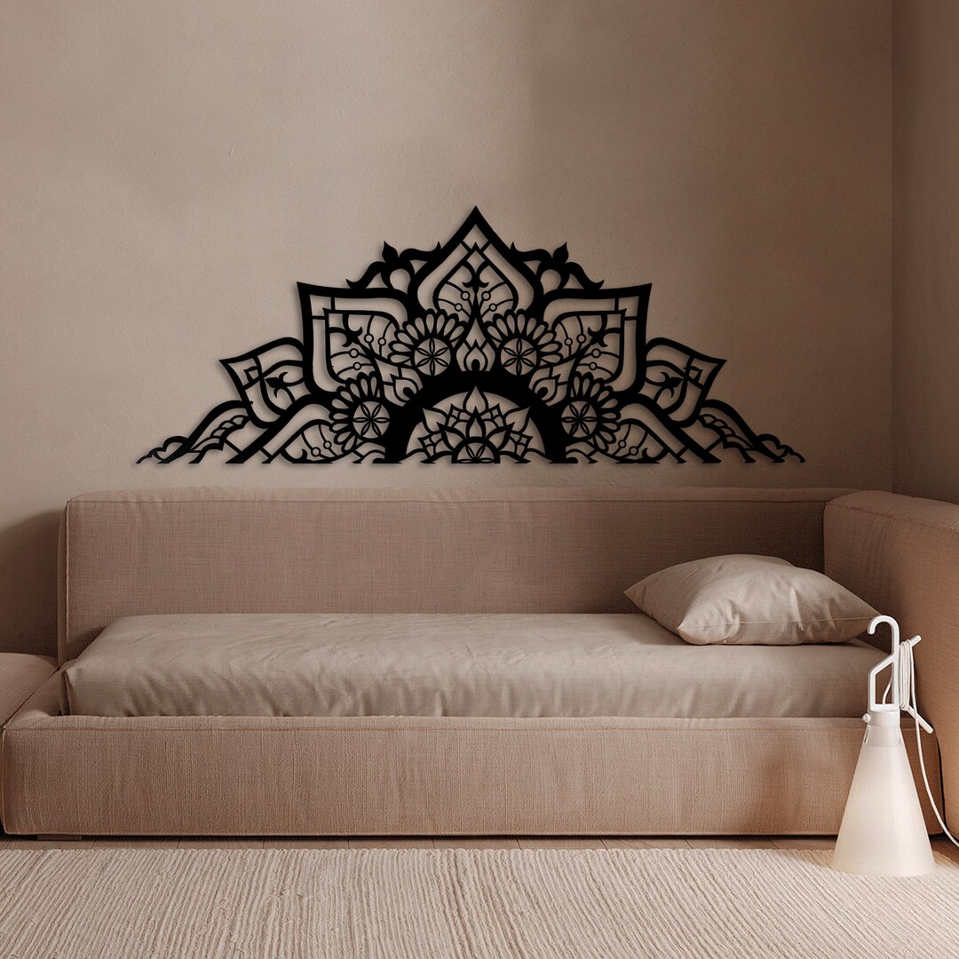 Half Mandala Metal Wall Art, Mandala Wall Decor, Boho Home Decor, Above ...