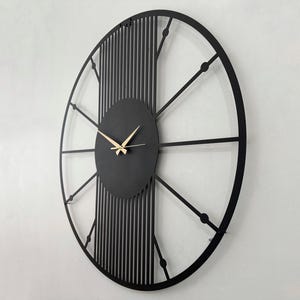 Minimalist Clock, Metal Wall Clock, Stylish Home Decor, Silent Wall ...