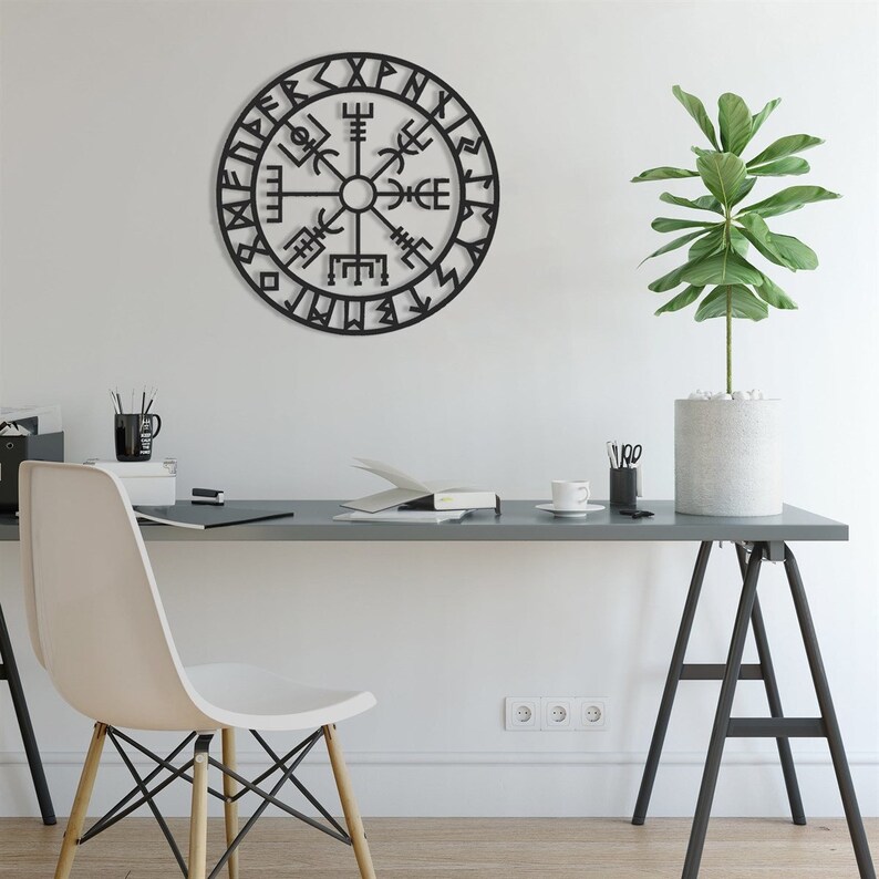 Vegvisir Wayfinder Metal Wall Art Vegvisir Runic Metal Wall - Etsy