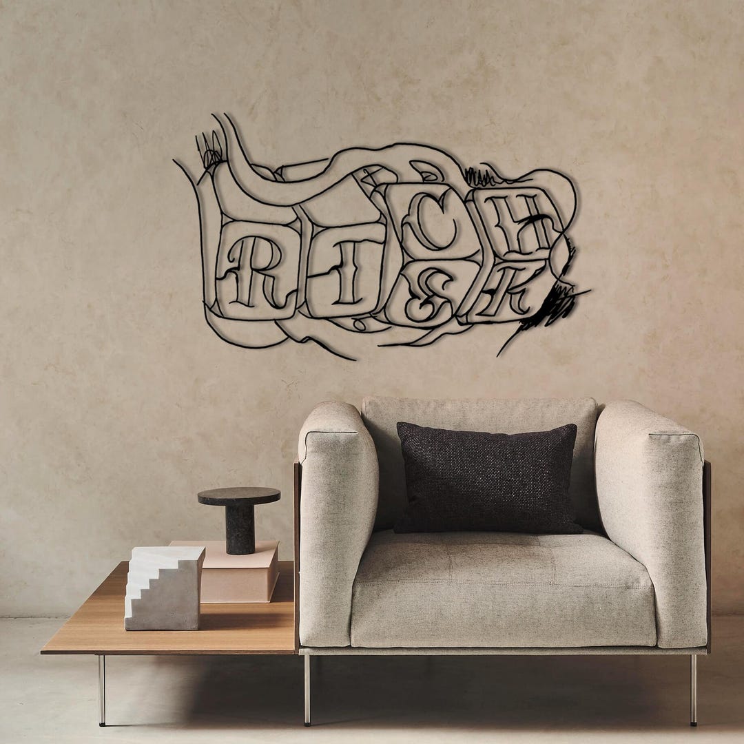 Rich Risk Metal Wall Decor, Take Risk Get Rich, Dice Flames Wall Art ...