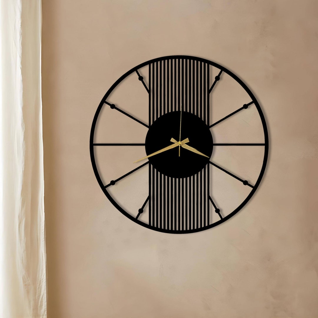 Minimalist Clock, Metal Wall Clock, Stylish Home Decor, Silent Wall ...