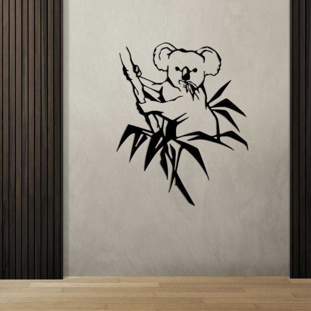 Koala Metal Wall Decor, Koala Bear Art, Koala on a Tree, Animal Wall ...
