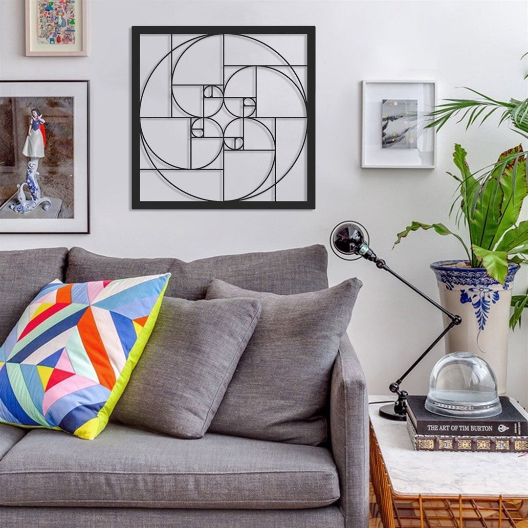Golden Ratio Metal Wall Art, Fibonacci Wall Decor, Modern Home Decor ...