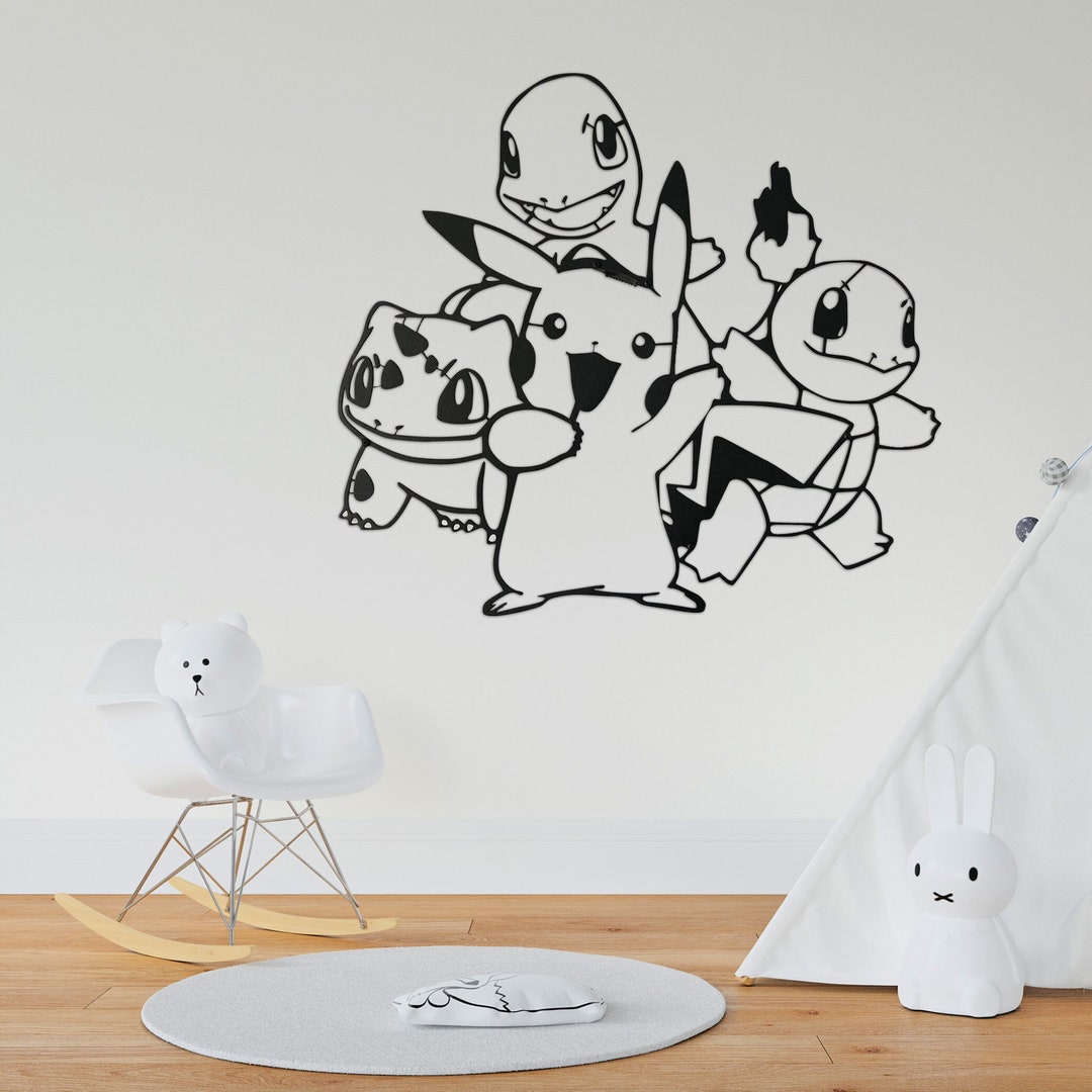 Pokemon Wall Decor Metal Wall Art Pikachu Wall Art - Etsy