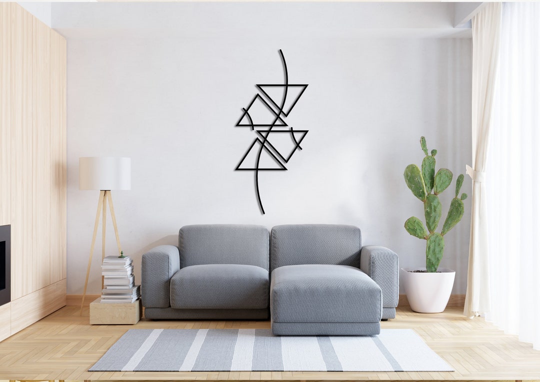 Minimalist Triangles Wall Art, Metal Wall Art, Triangle Metal Sign ...