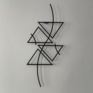 Minimalist Triangles Wall Art, Metal Wall Art, Triangle Metal Sign ...