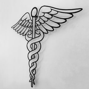 Caduceus Symbol Metal Wall Art: Doctor Office Decor - Etsy