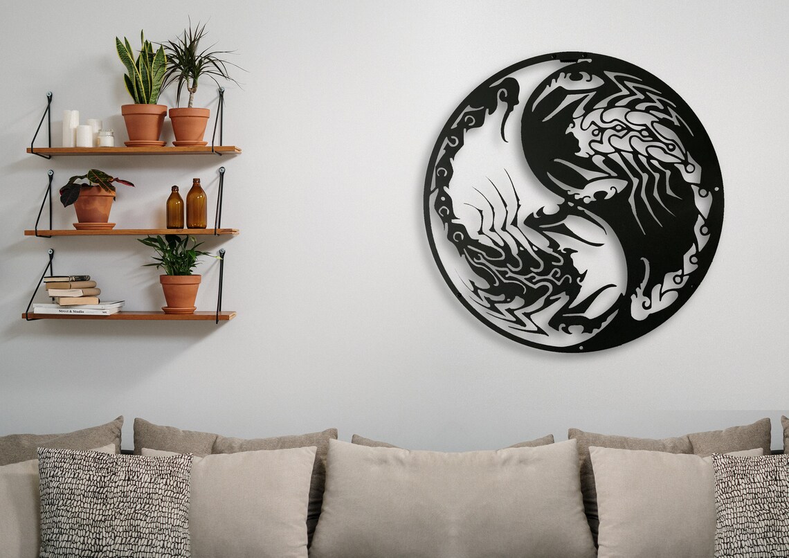 Yin Yang Metal Wall Art Creative Design Modern Wall Decor - Etsy