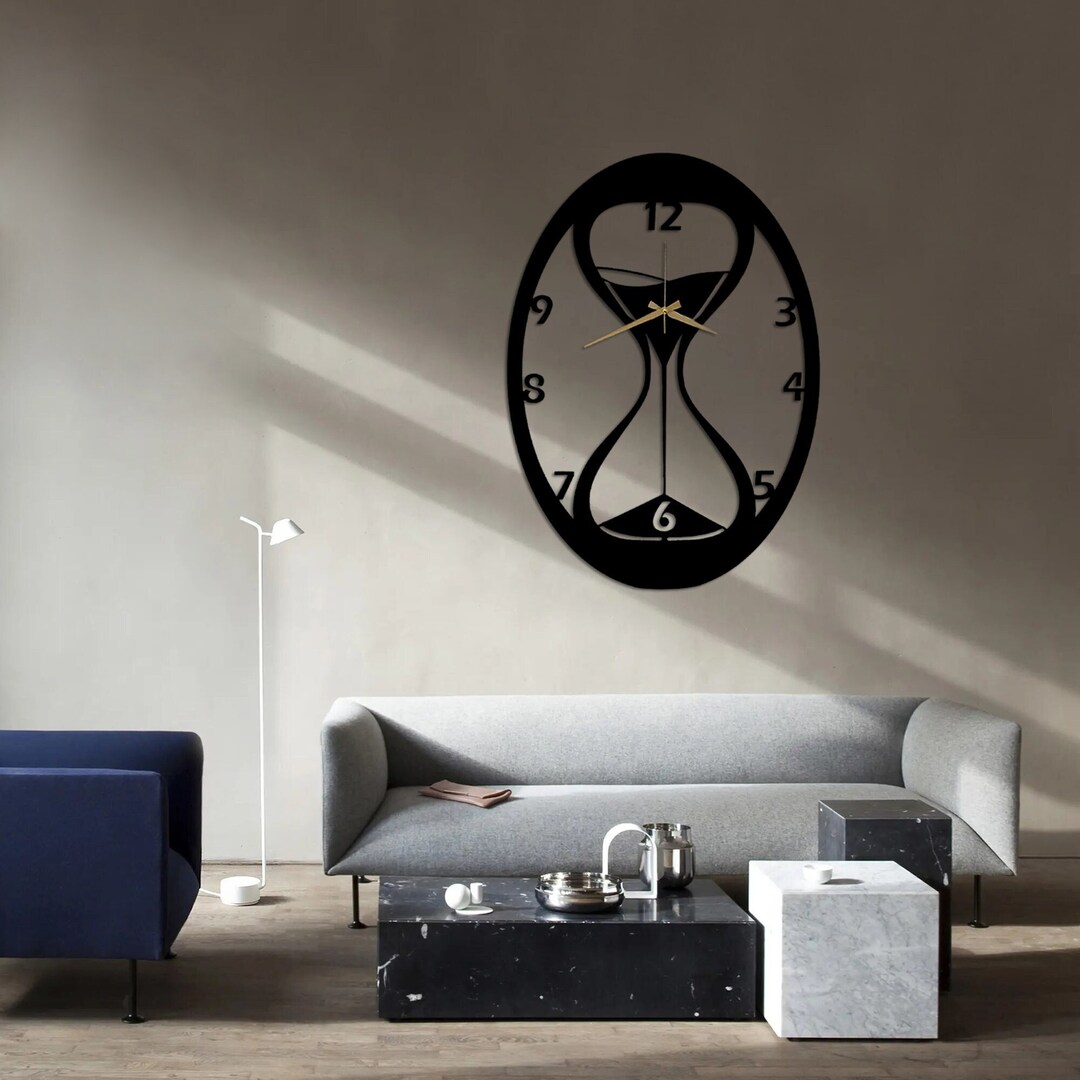 Hourglass Metal Wall Clock, Creative Wall Clock, Wall Clock Unique ...