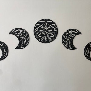 Moon Phase Metal Wall Art: Lunar Cycle Decor, Set of 5 - Etsy