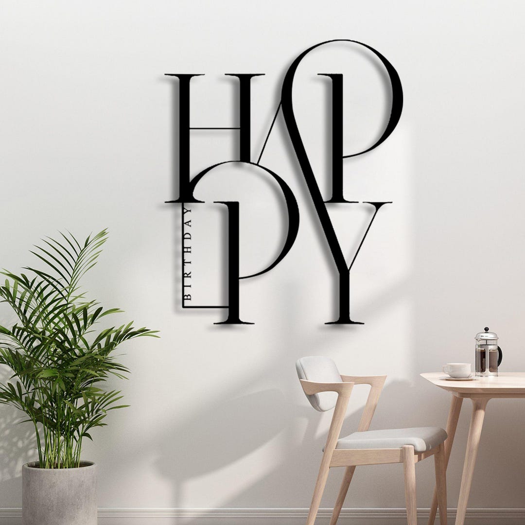 Happy Birthday Metal Wall Art, Unique Wall Decor, Celebratory Gifts ...