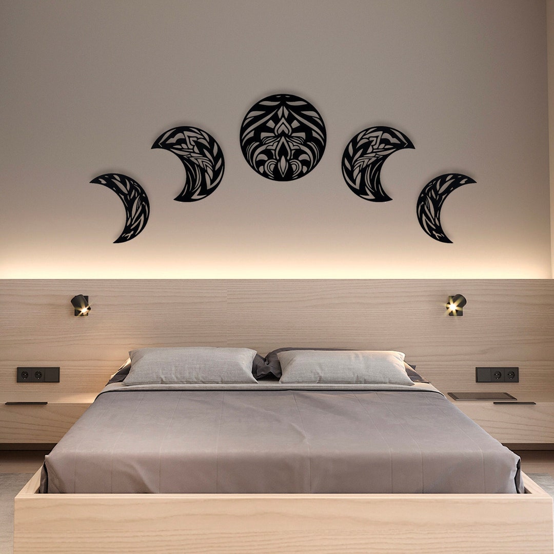 Moon Phase Wall Decor, Moon Metal Wall Art, Phases of the Moon, Unique ...