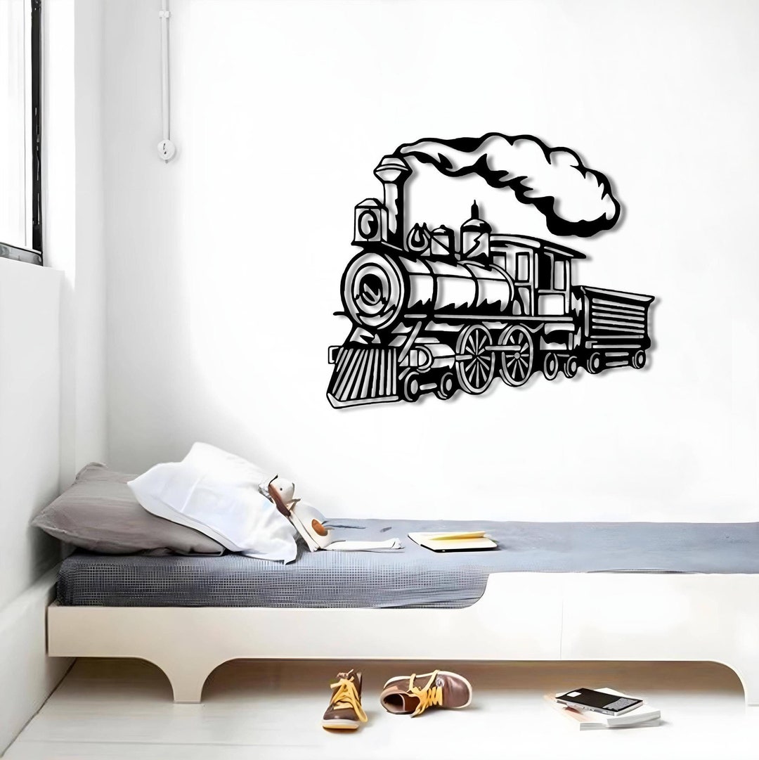 Train Metal Wall Art, Steam Train Wall Decor, Locomotive Wall Art ...