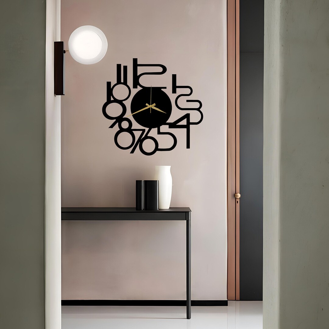Large Metal Number Wall Clock: Silent Office Decor, New Home Gift - Etsy