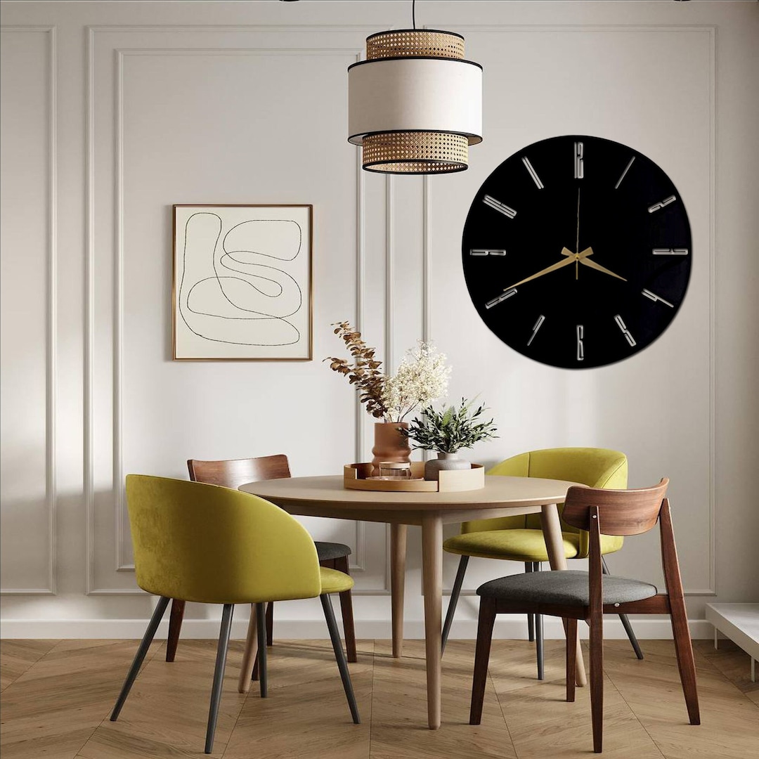 Basic Wall Clock, Black Metal Clock, Metal Wall Clock, Office Wall ...