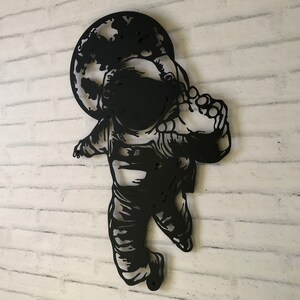 Astronaut and Earth Metal Wall Art, Kids Room Decor, Metal Wall Decor ...
