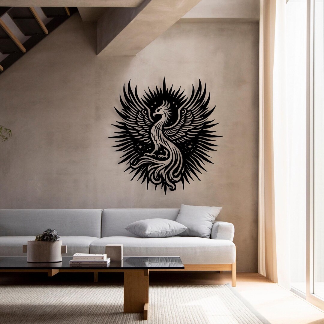 Phoenix Metal Sign, Mythical Creature Wall Hangings, Metal Art Wall ...