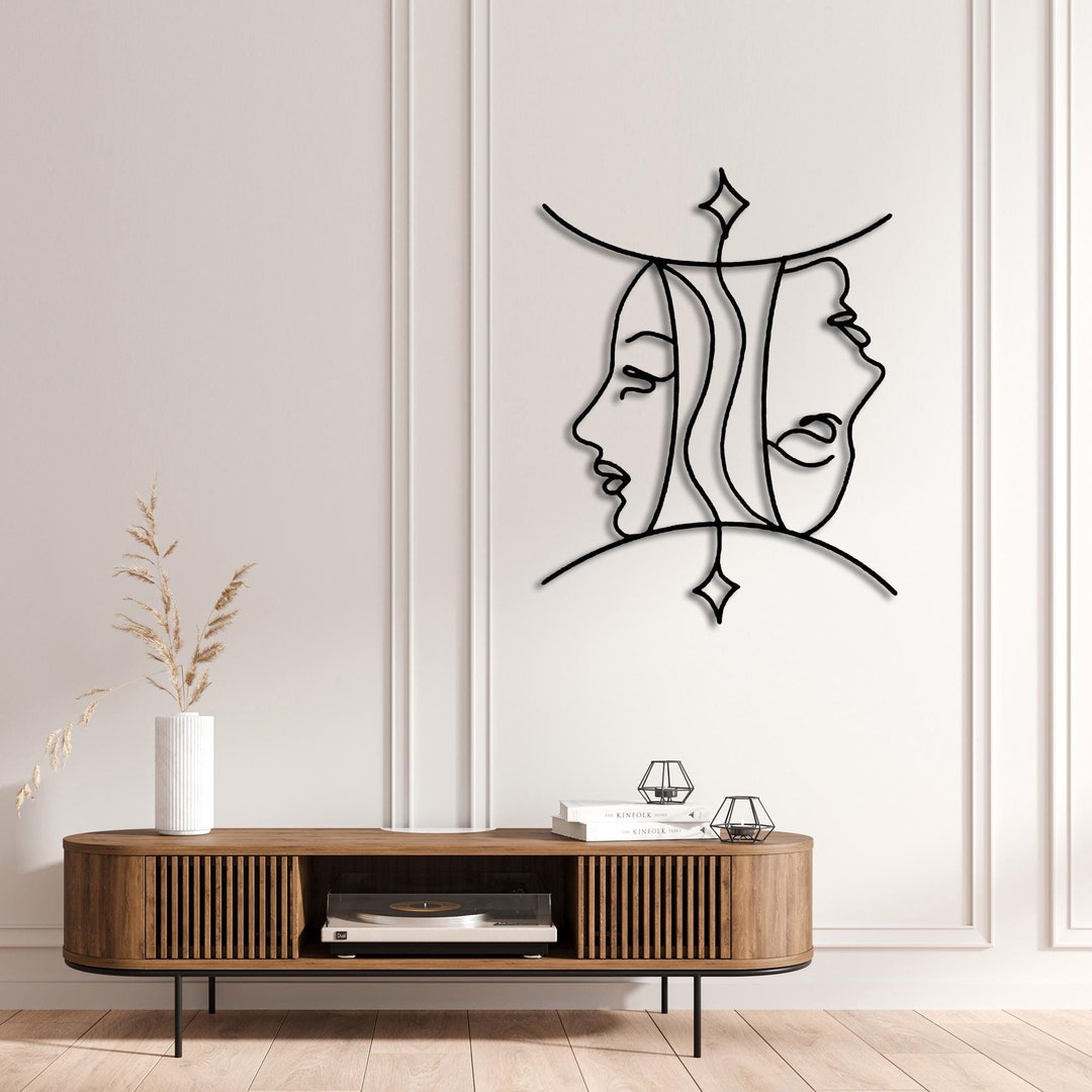 Gemini Metal Wall Art, Zodiac Sign, Gemini Wall Decor, Astrology Wall ...