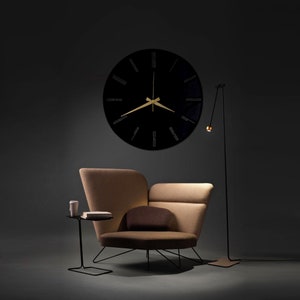 Basic Wall Clock, Black Metal Clock, Metal Wall Clock, Office Wall Clock, Novelty Clocks for ...