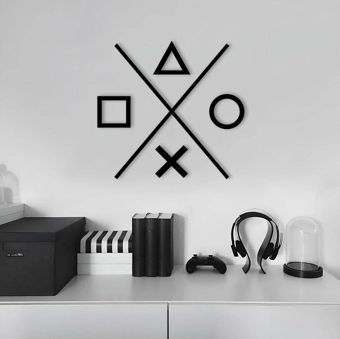 Joystick Buttons Metal Wall Decor, Video Game Wall Art, Gamer Room ...