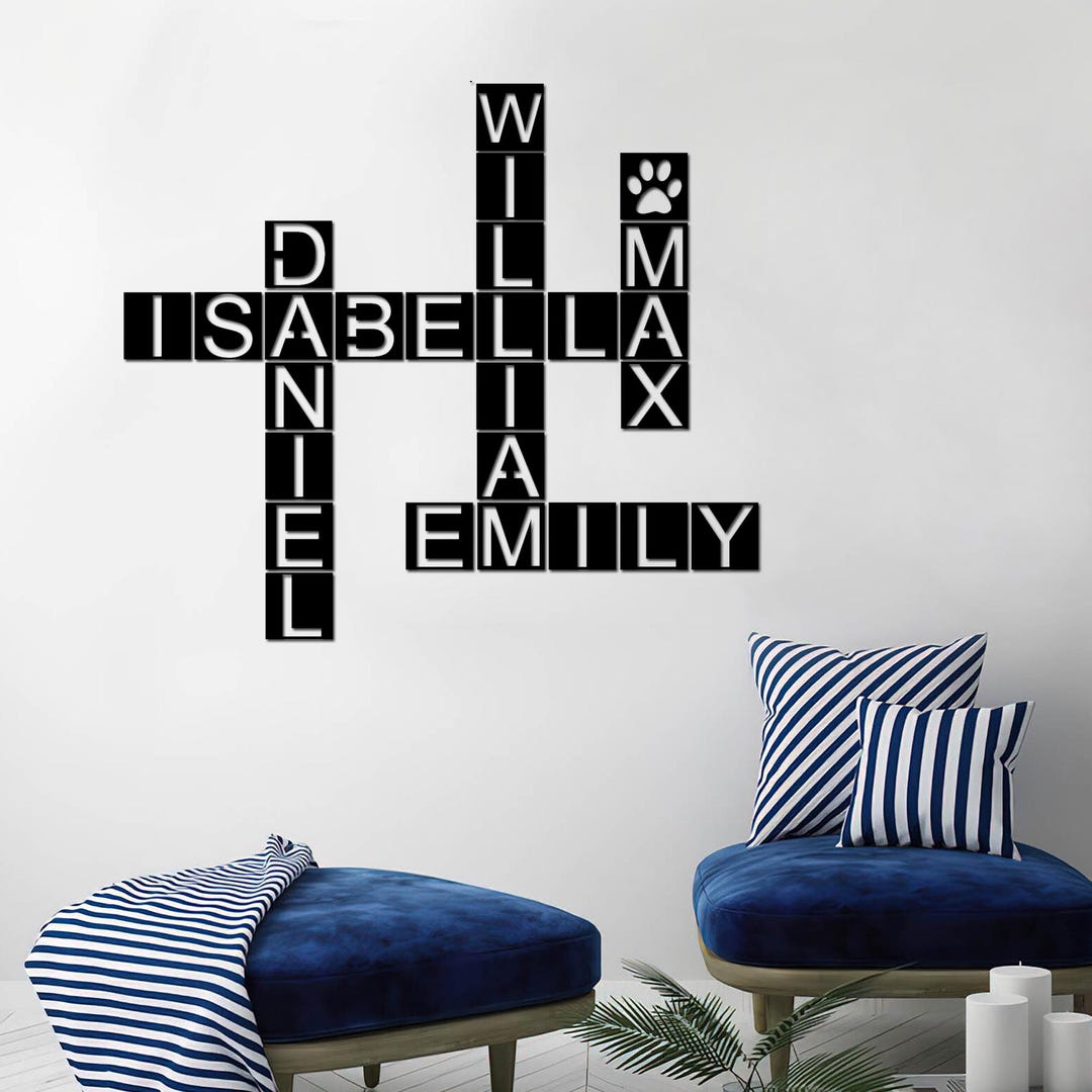 Personalized Scrabble Tiles Metal Wall Art, Custom Family Name Sign ...