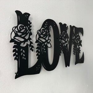 Love Metal Wall Art, Floral Love, Metal Love Sign, Lovecore Decor ...