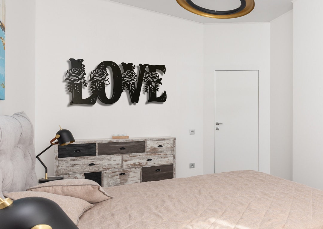 Love Metal Wall Art Floral Love Metal Love Sign Love Quote - Etsy