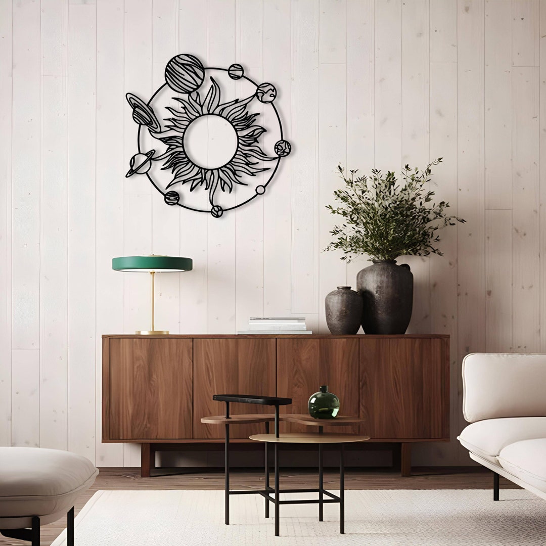 Solar System Metal Wall Decor, Space Gifts, Galaxy Metal Sign, Planet ...