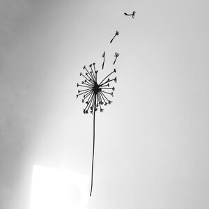 Dandelion Metal Art, Dandelion Flower Metal Wall Decor, Frameless Wall ...