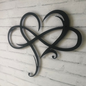 Infinity Heart Metal Wall Decor, Infinity Love, Metal Wall Art ...