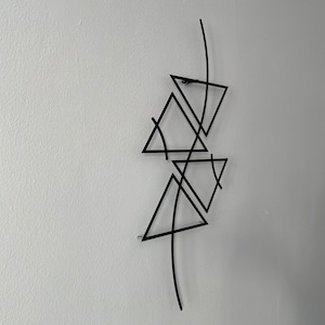 Minimalist Triangles Wall Art, Metal Wall Art, Triangle Metal Sign ...