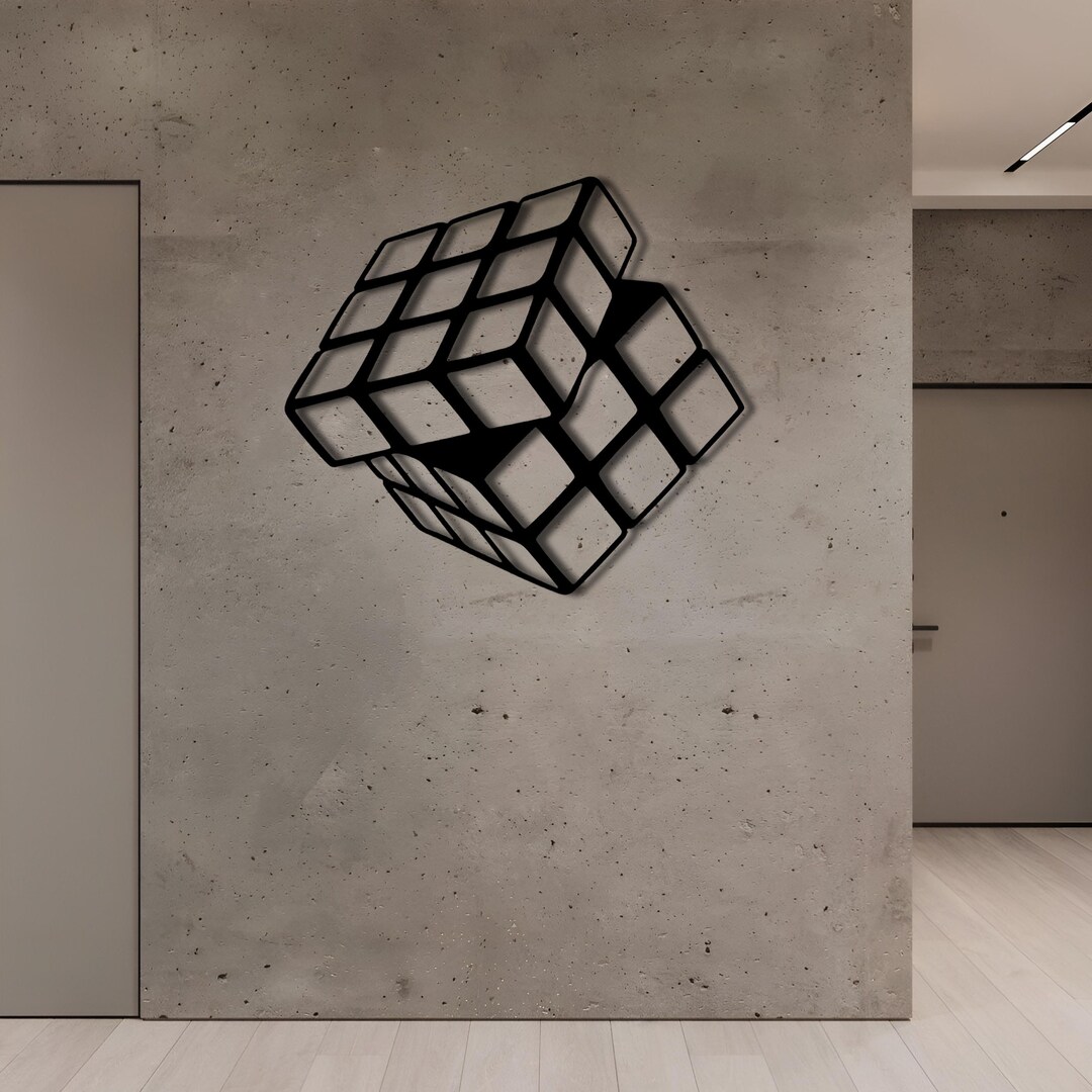 Rubic Cube Metal Wall Art, Creative Kid Gift, Rubik's Cube Art, Nursery ...