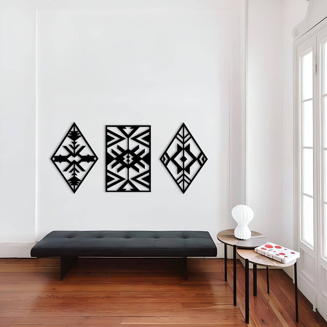 Metal Aztec Wall Art Set: Boho Southwestern Decor - Etsy