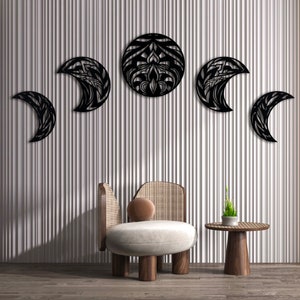Moon Phase Wall Decor, Moon Metal Wall Art, Phases of the Moon, Unique ...