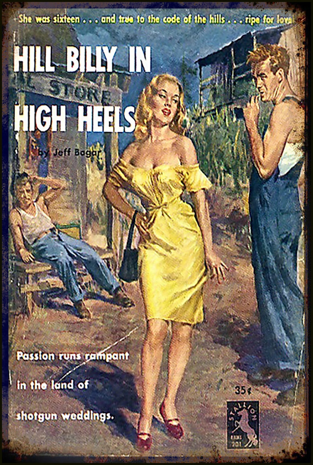 Hillbilly in High Heels 1953 Pulp Art Cover on Metal Sign - Etsy