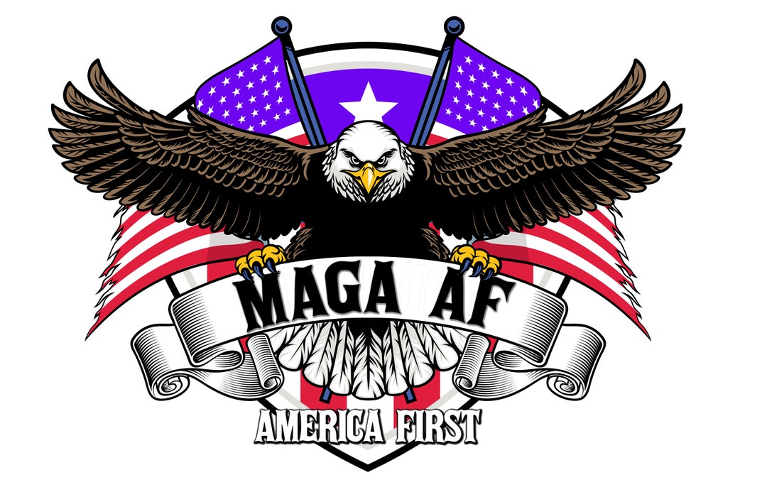 MAGA AF = America First, Metal Sign and 2 Circle Magnets Set Available ...