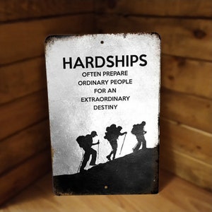 Hardships Motivational Inspirational All Metal Poster Sign Wall Hanger ...
