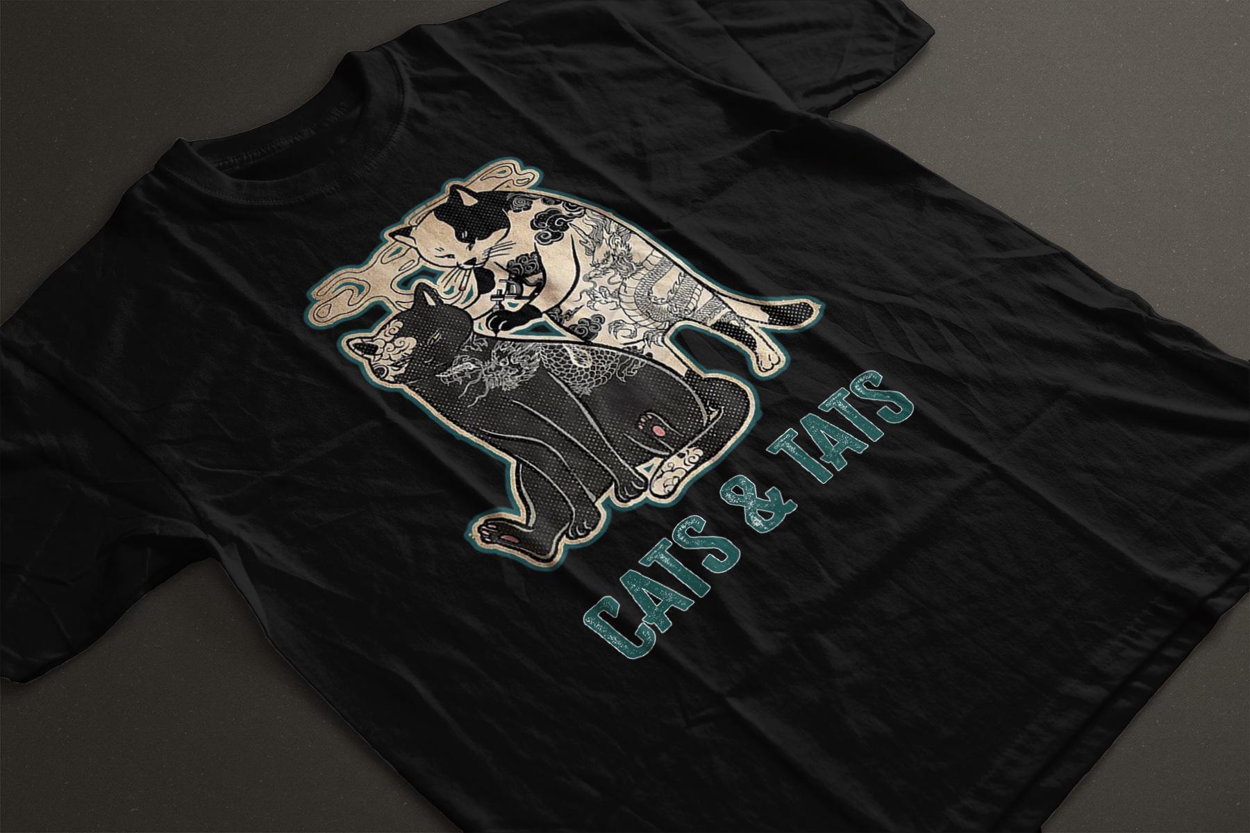 Cats & Tats Tattoo Cats, Japanese Tat T-shirt, Unisex Tee for Tattoo ...