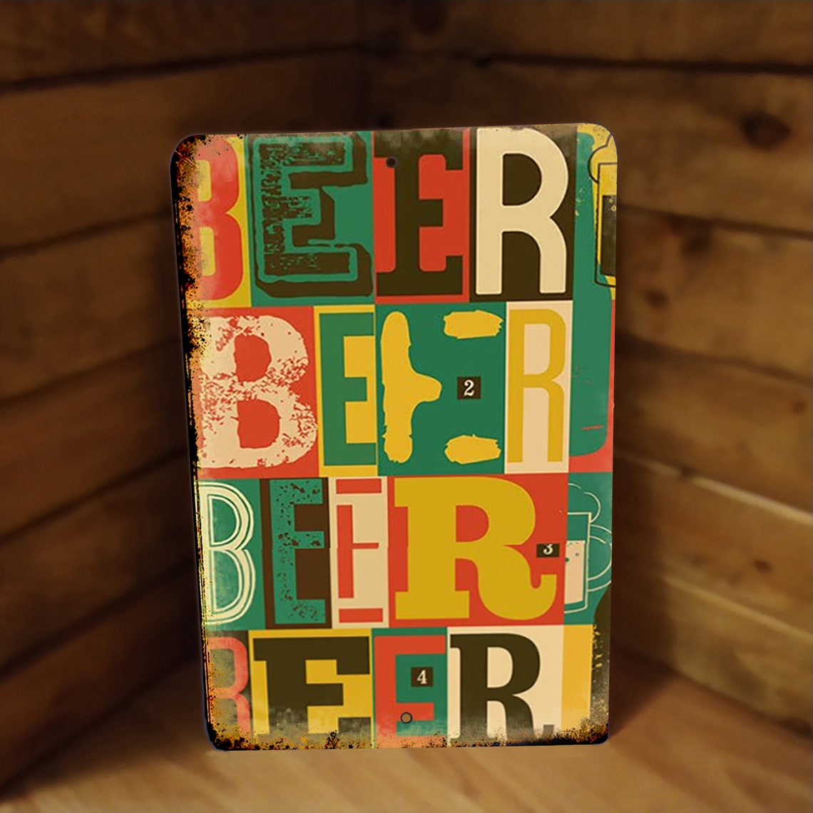 Metal Beer Sign Letter Collage for Bar, Pub, Man Cave, Social Area 12 X ...