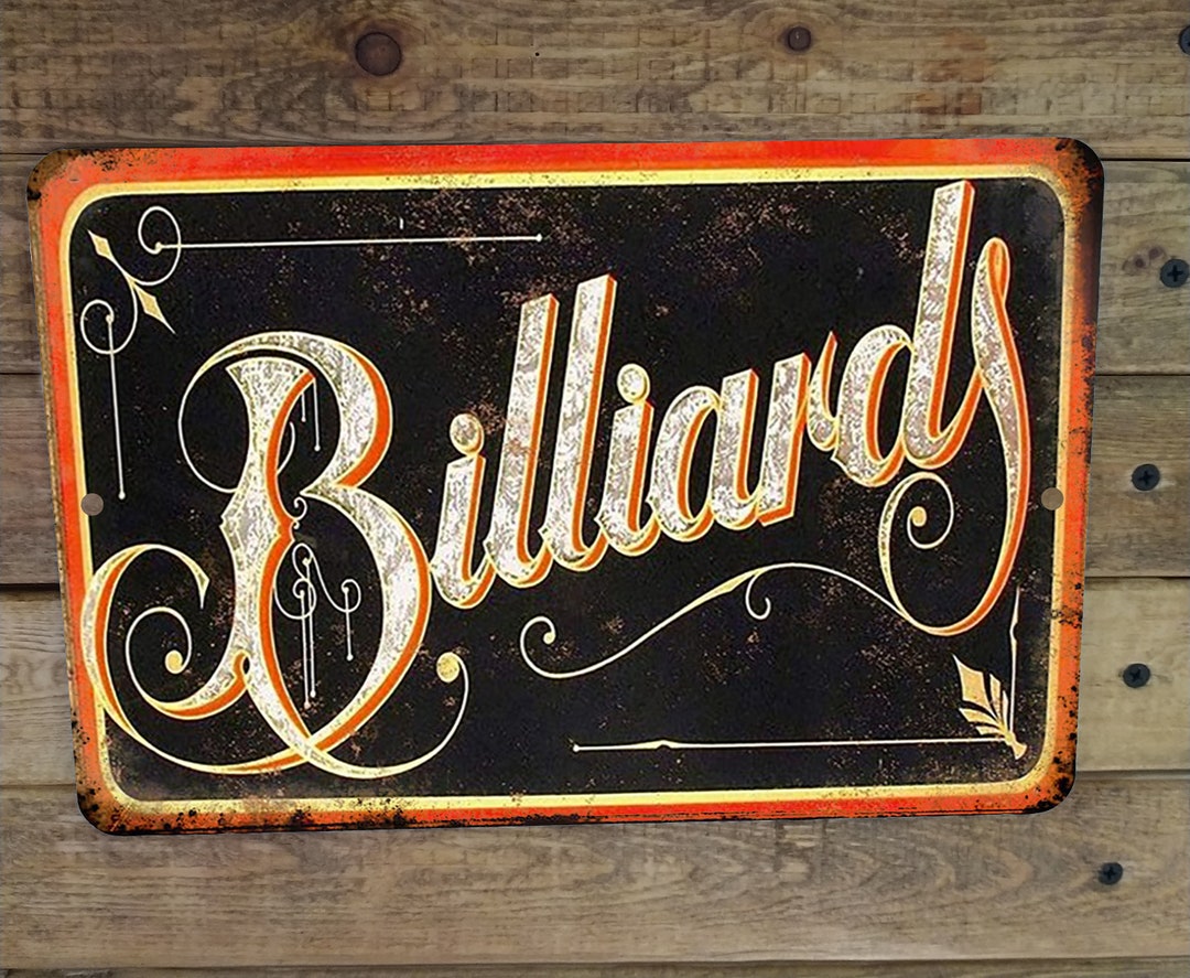 Vintage Style Billiards Pool Hall Sign for Bar, Pub, Mancave - Etsy