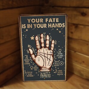 Palmistry Palm Reading Fate Metal Wall Poster - Etsy